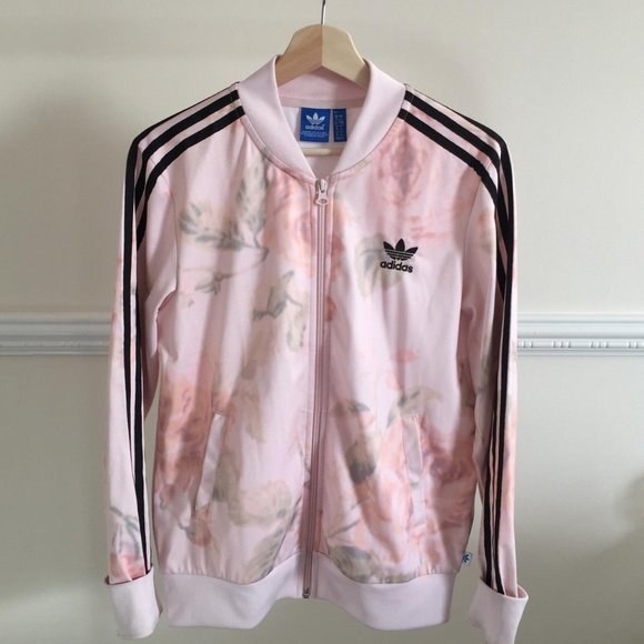 adidas Originals | Jackets & Coats | Pink Floral Adidas Track Jacket ...